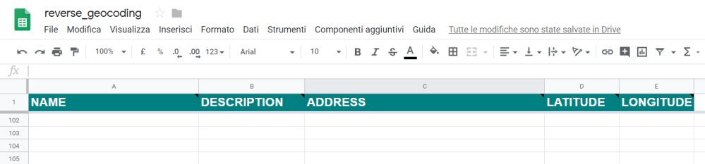 Two-way geocoding con GDrive spreadsheet | pigrecoinfinito